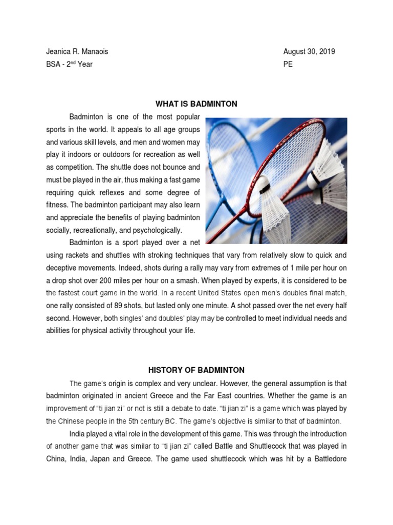 Badminton | PDF | Racquet Sports | Sports