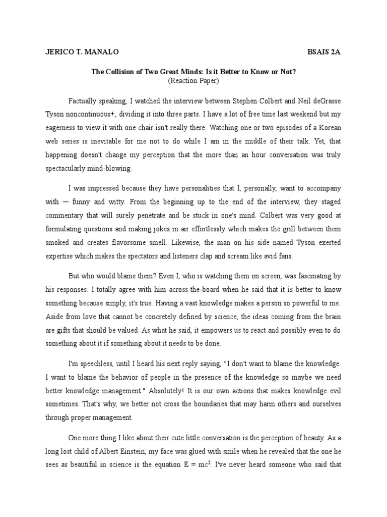 Sts Reaction Paper | PDF | Science | Knowledge