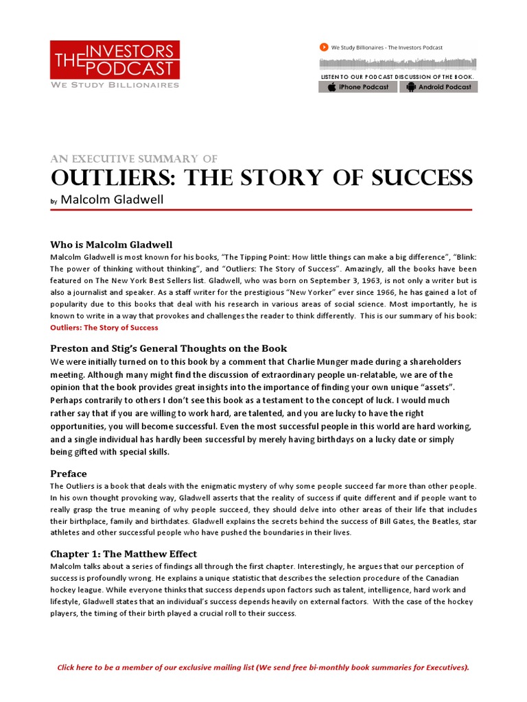 Outliers: The Story of Success: Malcolm Gladwell | PDF | Genius