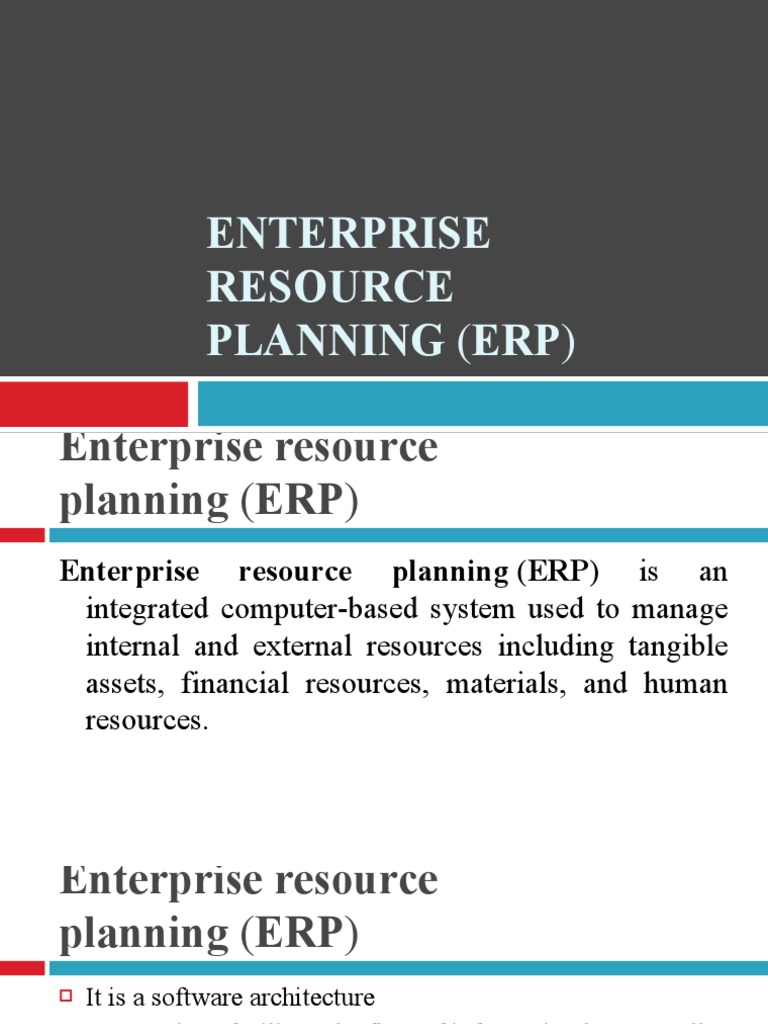 Enterprise Resource Planning | PDF | Enterprise Resource Planning ...