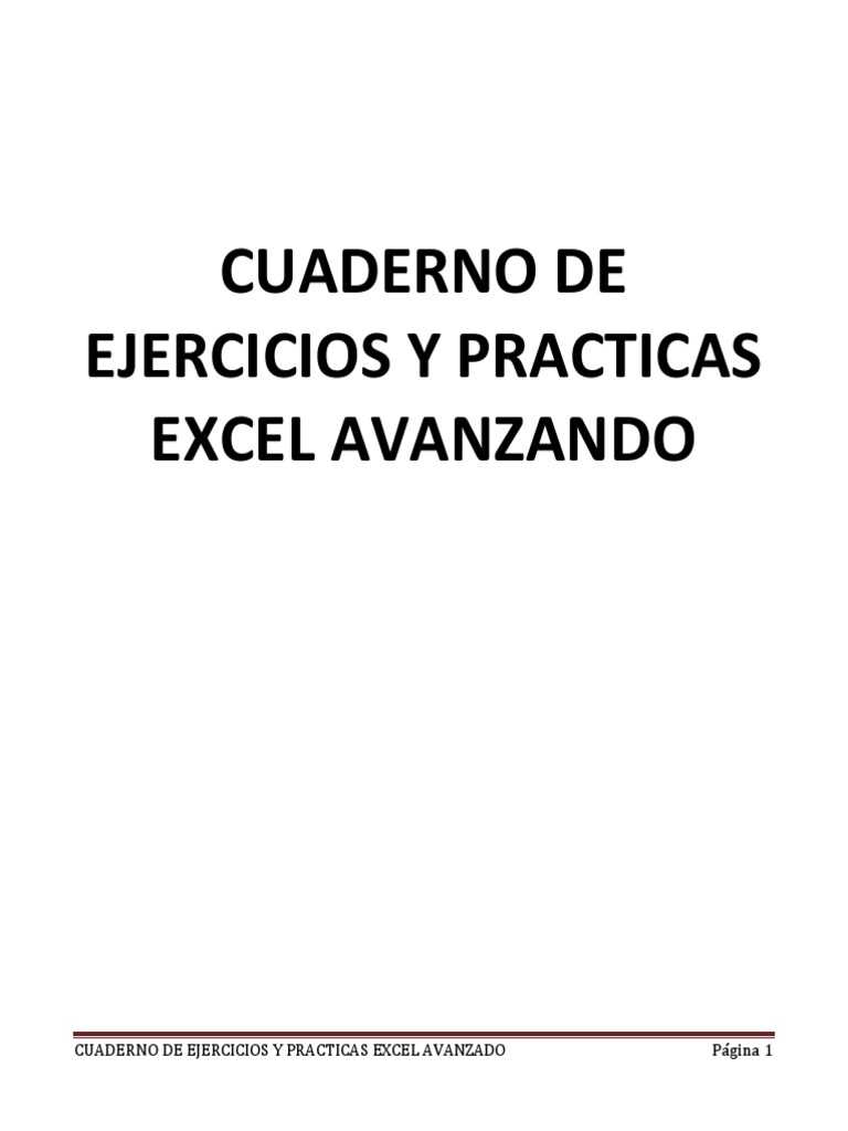 Cuaderno de Ejercicios y Practicas Excel PDF | PDF