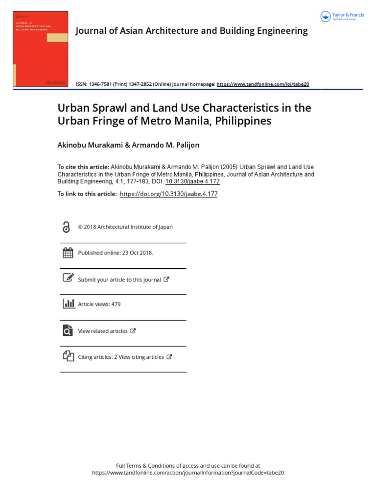 Urban Sprawl and Land Use Characteristics in The Urban Fringe of Metro ...