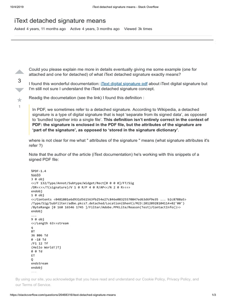 Itext Detached Signature Means Stack Overflow Pdf Pdf Areas Of Computer Science Computing