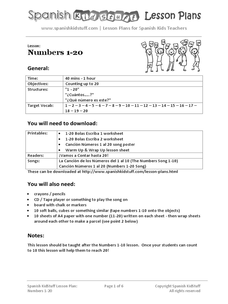 Numbers Plan | PDF | Worksheet | Lesson Plan