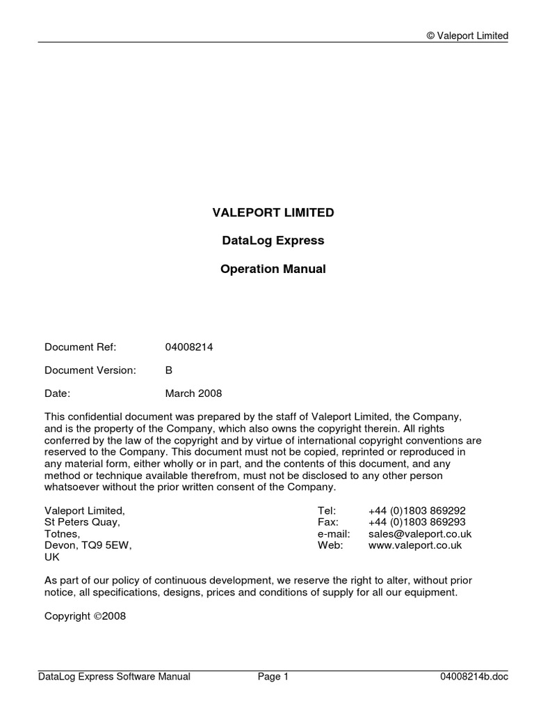 Valeport Limited Datalog Express Operation Manual | PDF | Computer File ...