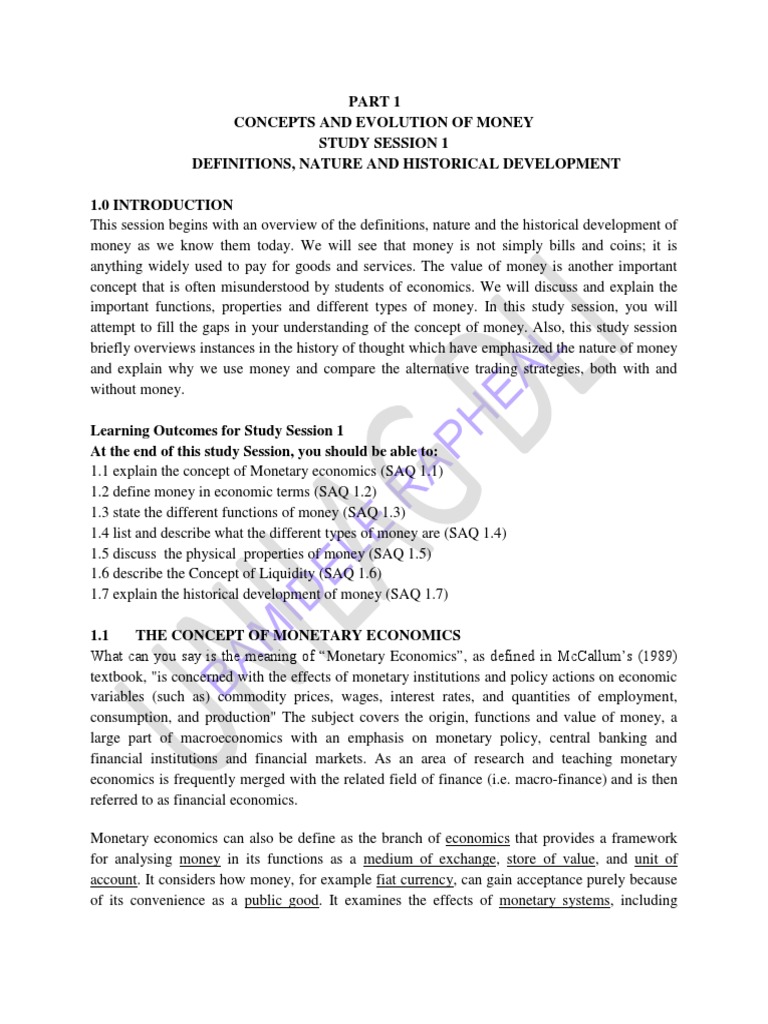 Module On Monetary Economics | PDF | Medium Of Exchange | Currency
