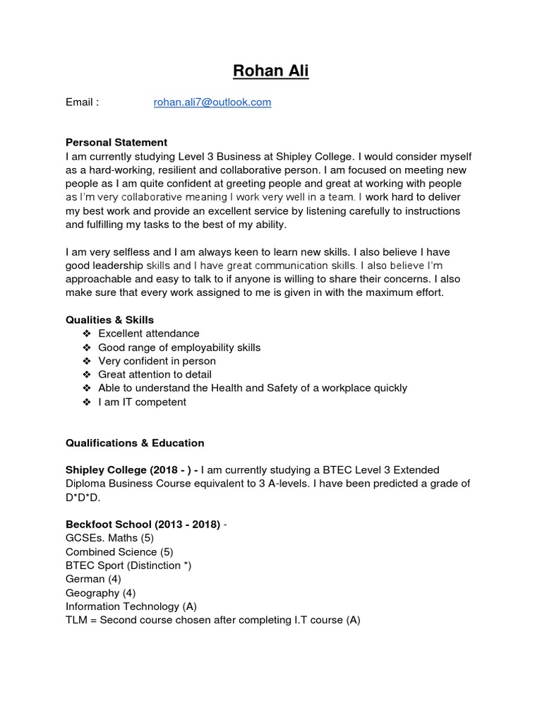 Real Rohan Ali - CV 1 | PDF | Behavior Modification | Learning