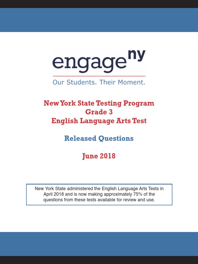 New York State Testing Program Grade 3 English Language Arts Test | PDF ...