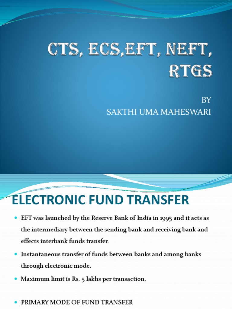 CTS, Neft, RTGS | PDF | Cheque | Clearing (Finance)