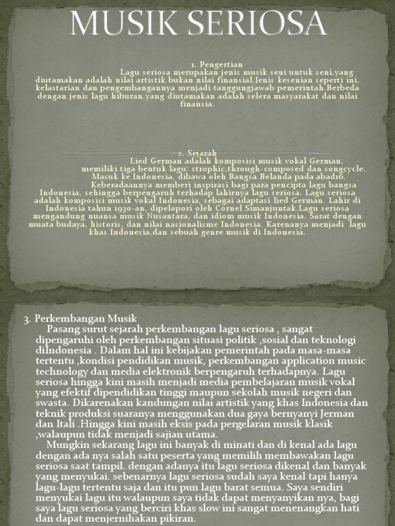 Musik Seriosa | PDF