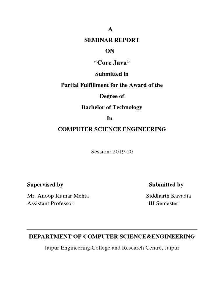 Seminar Report | PDF | My Sql | Object Oriented Programming