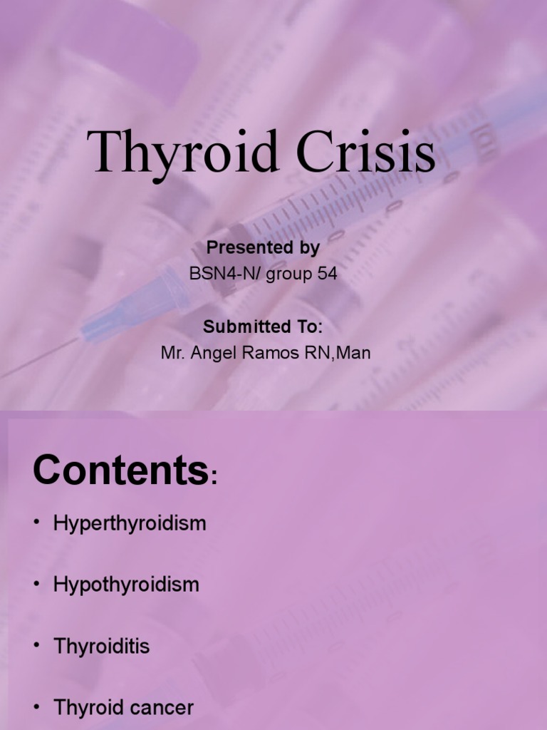 Thyroid Crisis... Final | PDF | Hyperthyroidism | Thyroid