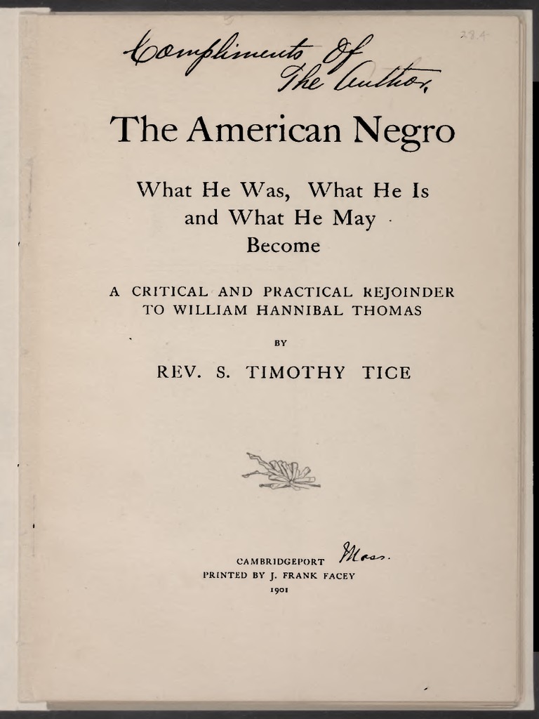 Révérend S. Timothy Tice - Réplique À William Hannibal Thomas 1901 ...