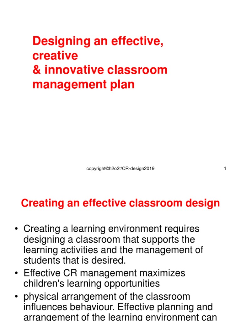 Designing An Effective, Creative & Innovative Classroom Management Plan ...