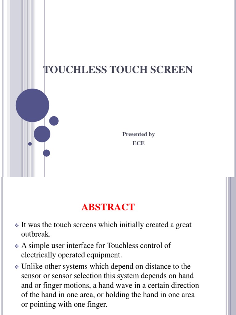 Touchless Touch Screen | PDF | Touchscreen | Computer Monitor