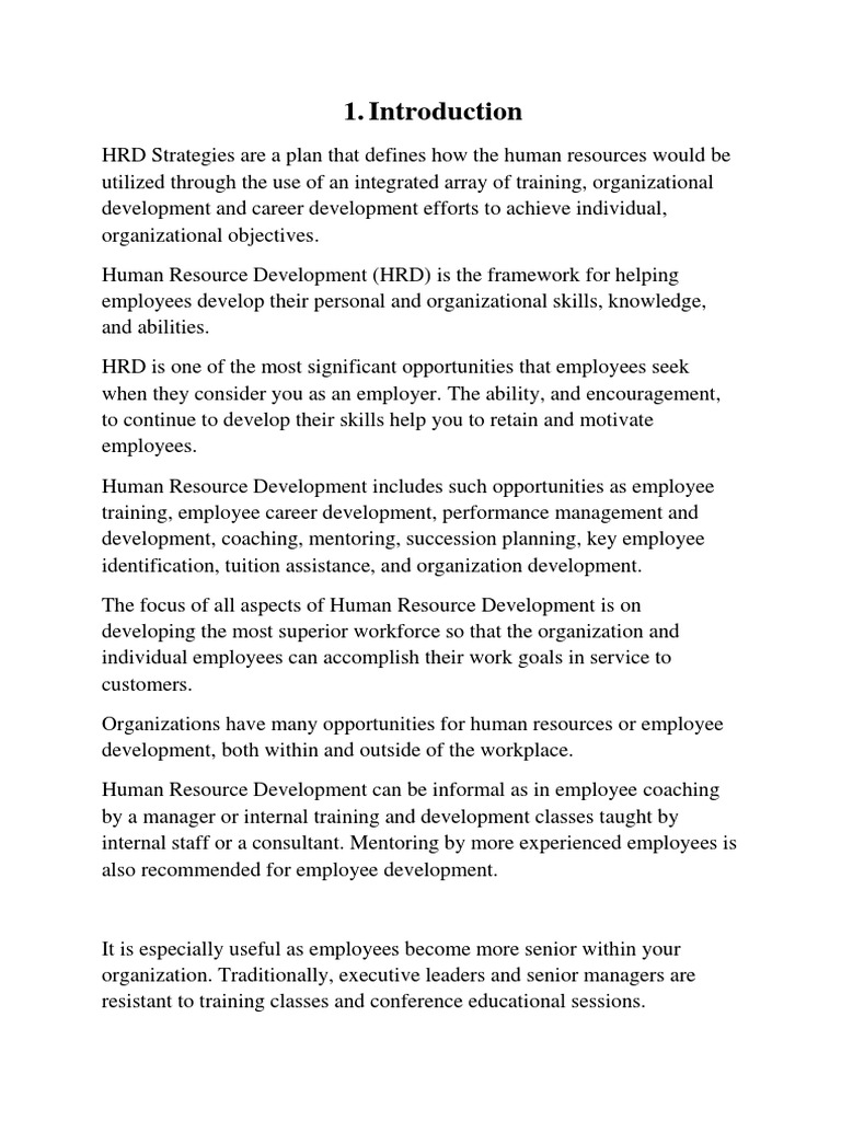 HRD Document | PDF | Human Resources | Strategic Management
