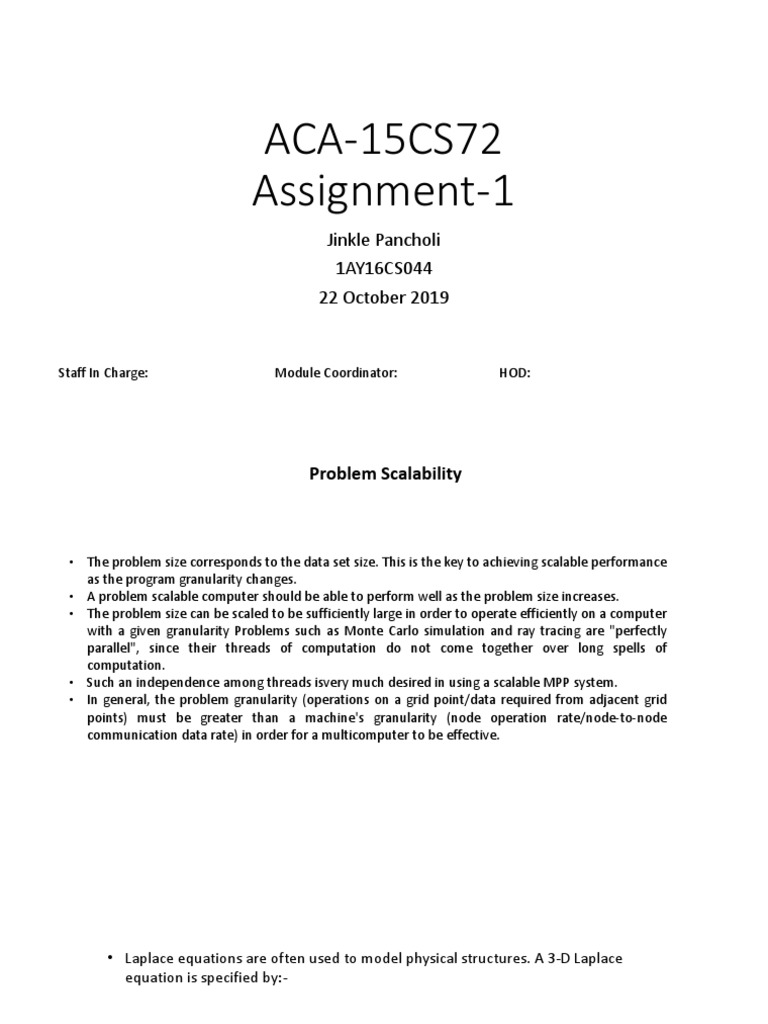Aca 15CS72 | PDF | Parallel Computing | Scalability