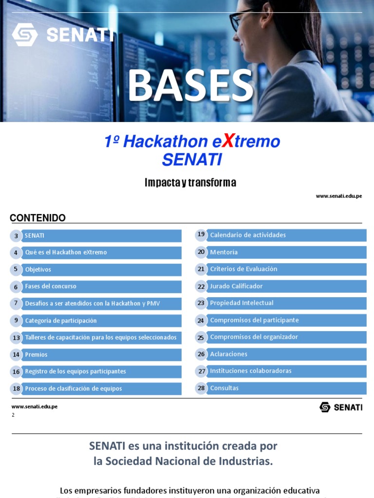 BASES Hackathon EXtremo SENATI | PDF | Propiedad intelectual | Aprendizaje automático