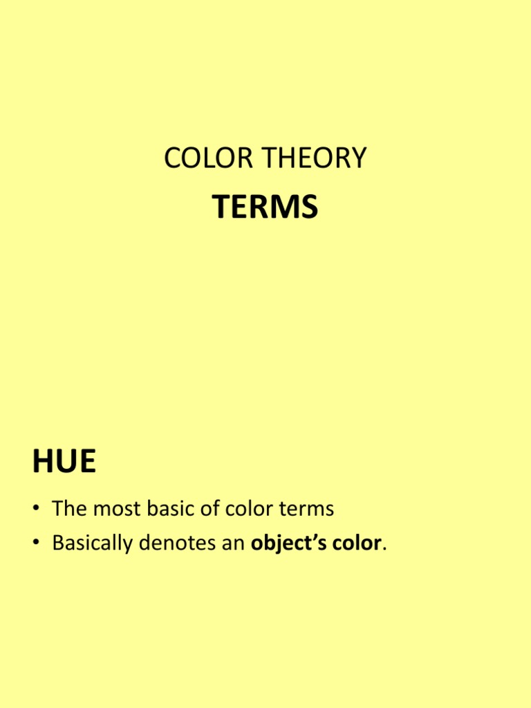 Color Theory: Terms | PDF