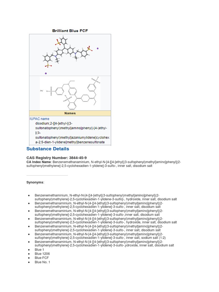 Substance Details: CAS Registry Number: 3844-45-9 | PDF | Atoms ...