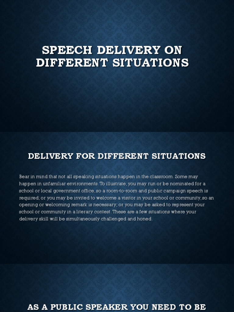 Effective Speech Delivery Techniques | PDF | Nonverbal Communication ...