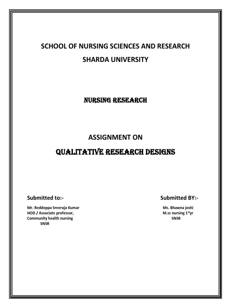 Qualitative Research Designs | PDF | Qualitative Research ...