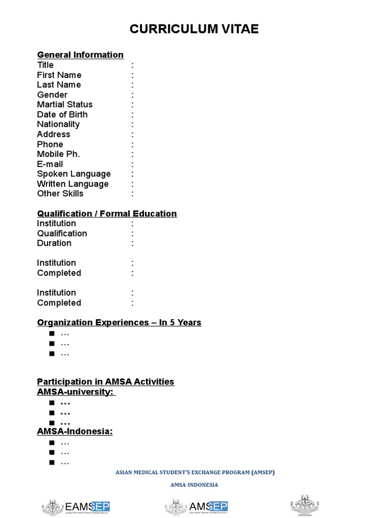 Curriculum Vitae: General Information | PDF