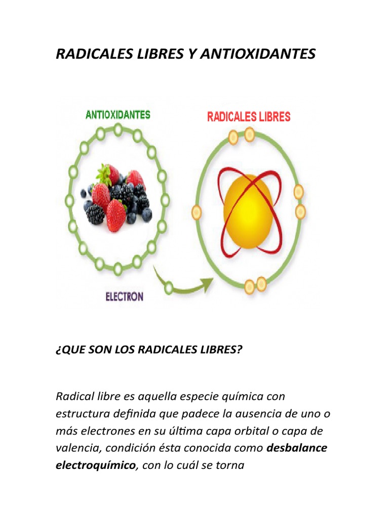 Radicales Libres y Antioxidantes | PDF | Antioxidante | Glutatión
