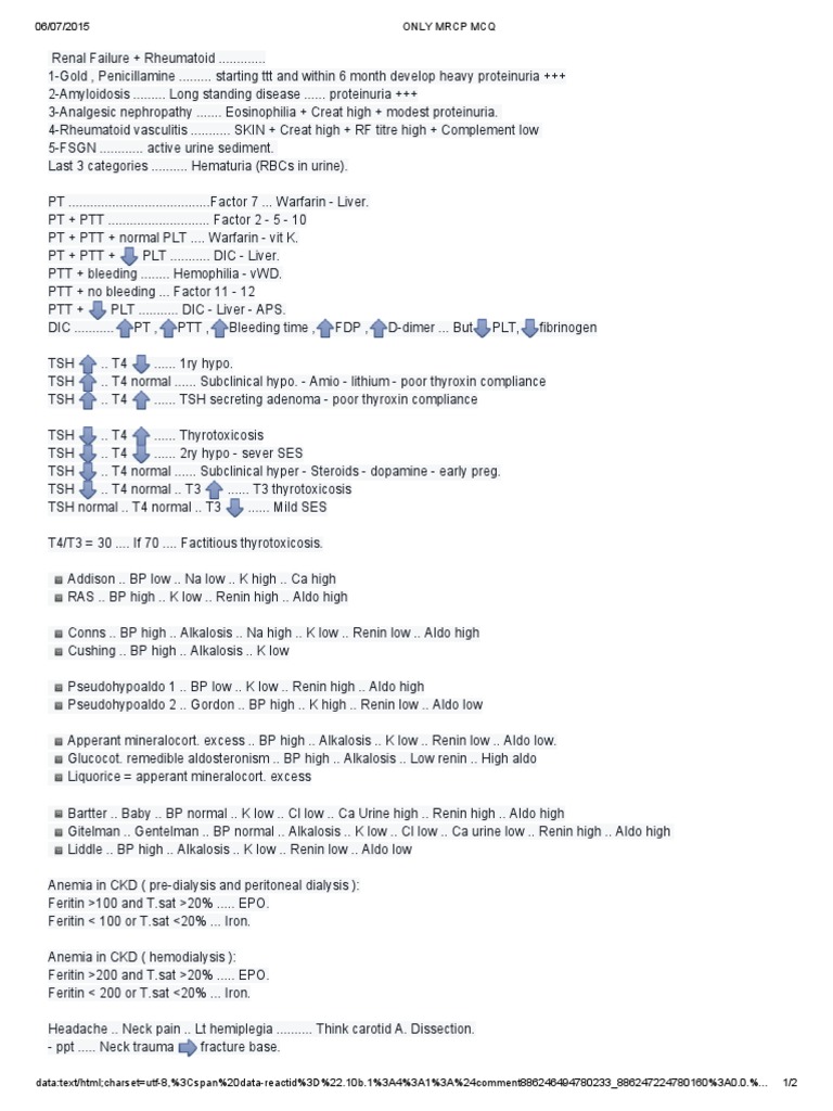 Clues | PDF | Medical Specialties | Clinical Medicine