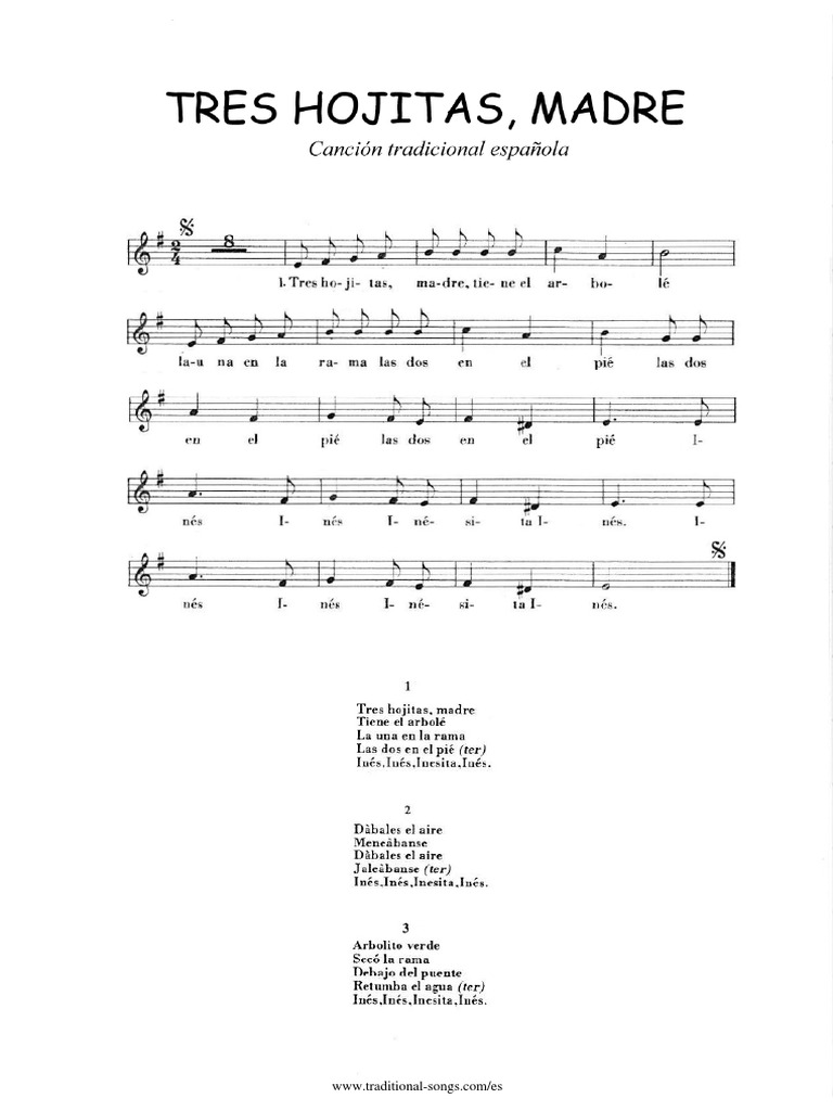Traditional Songs in Spanish | PDF | Art | Poetry