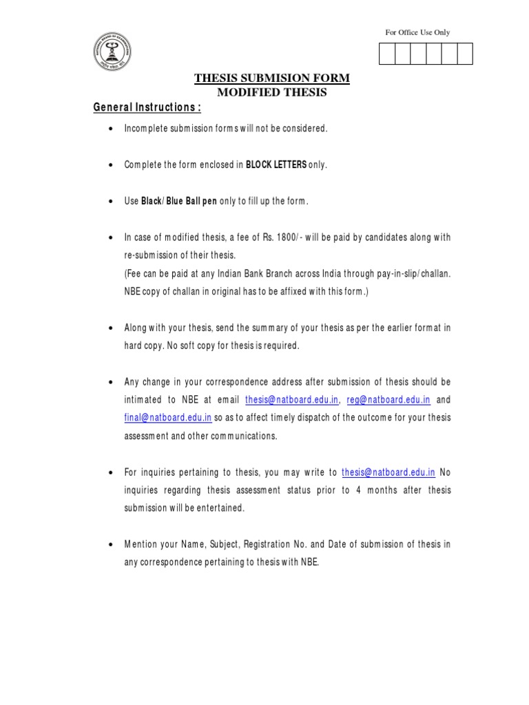 Modified Thesis Submission Form & Guidelines - 2015 | PDF | Thesis ...