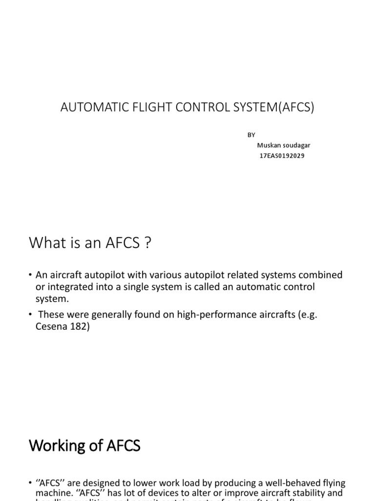 Automatic Flight Control System (Afcs) | PDF | Aerospace Engineering ...