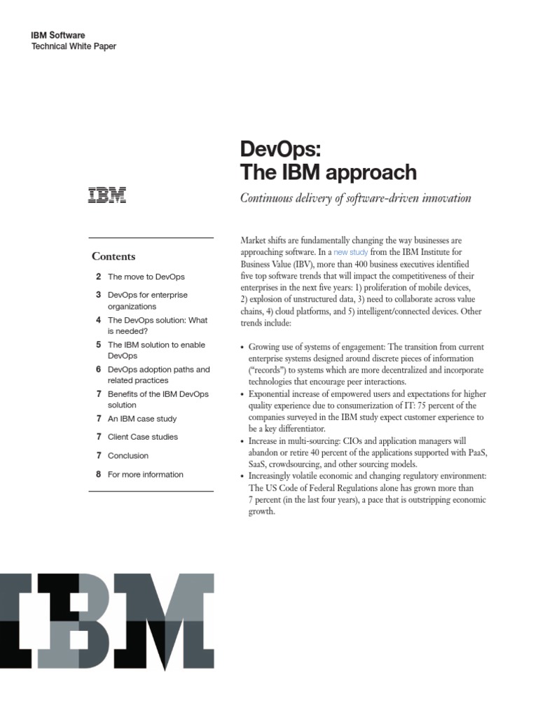 DevOps The IBM Approach - White Paper | PDF | Agile Software ...