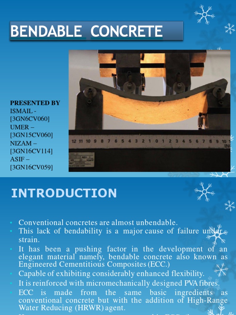 Bendable Concrete: Presented by | PDF | Concrete | Strength Of Materials