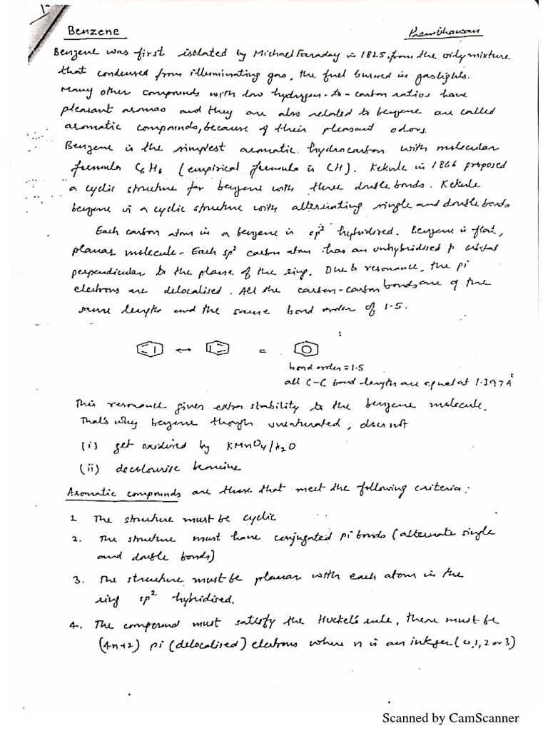 Benzene Notes | PDF