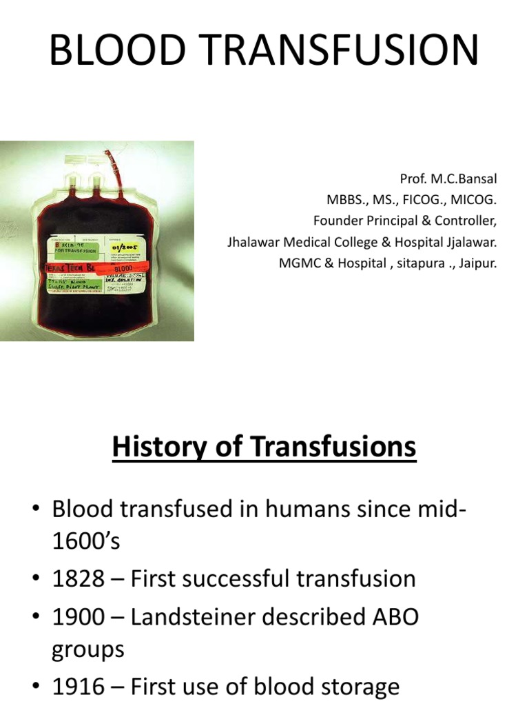 Comprehensive Guide to Blood Transfusion | PDF | Blood Type | Blood Plasma