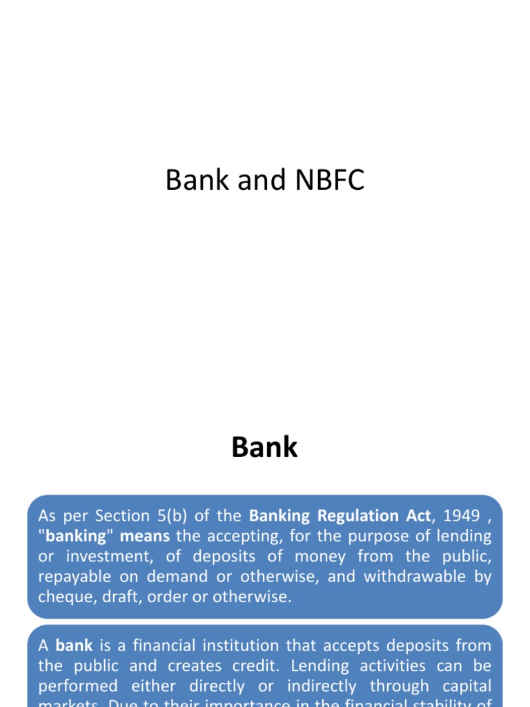 Bank And Nbfc Pdf Non Bank Financial Institution Loans