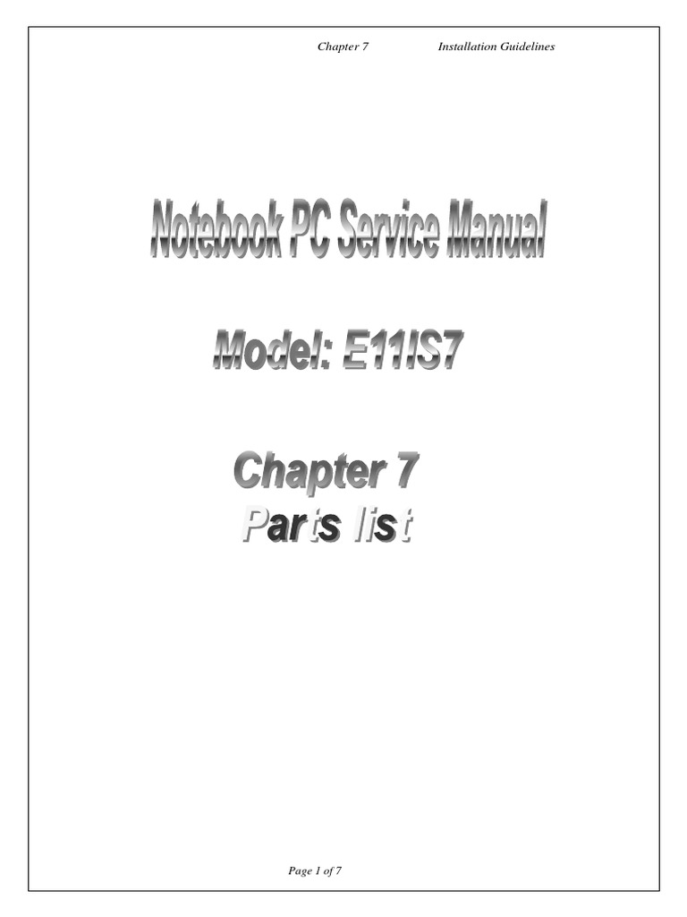 E11IS7 - Ch7 System - Parts List | PDF