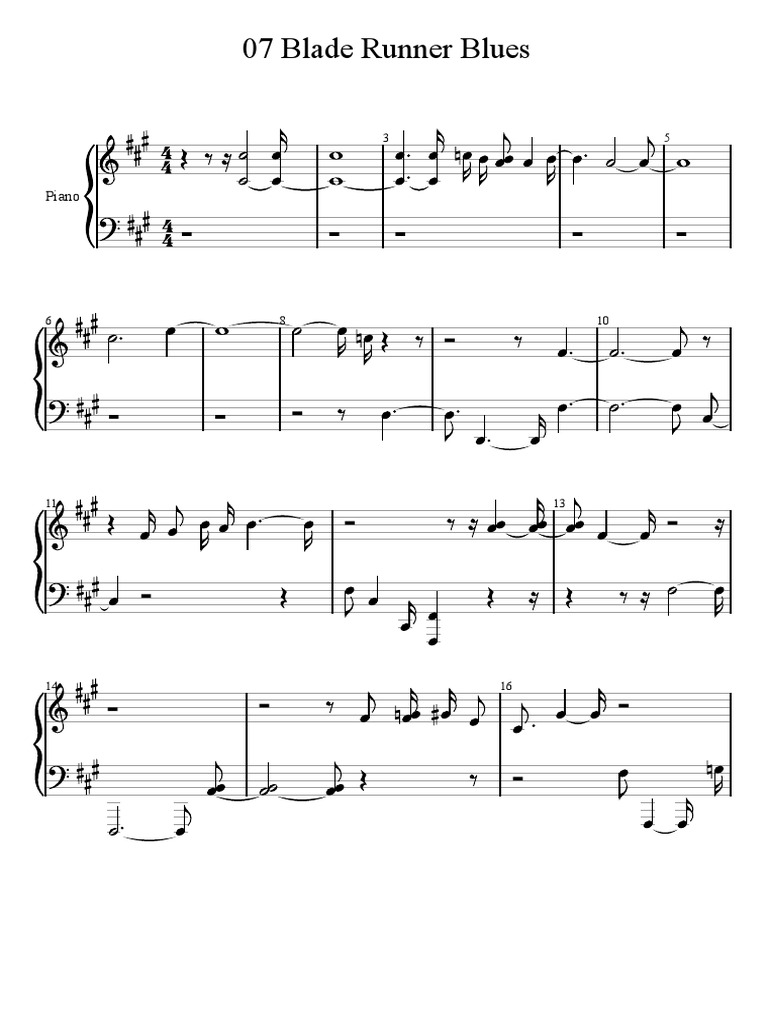 Blade Runner Blues Piano Sheet Music | PDF