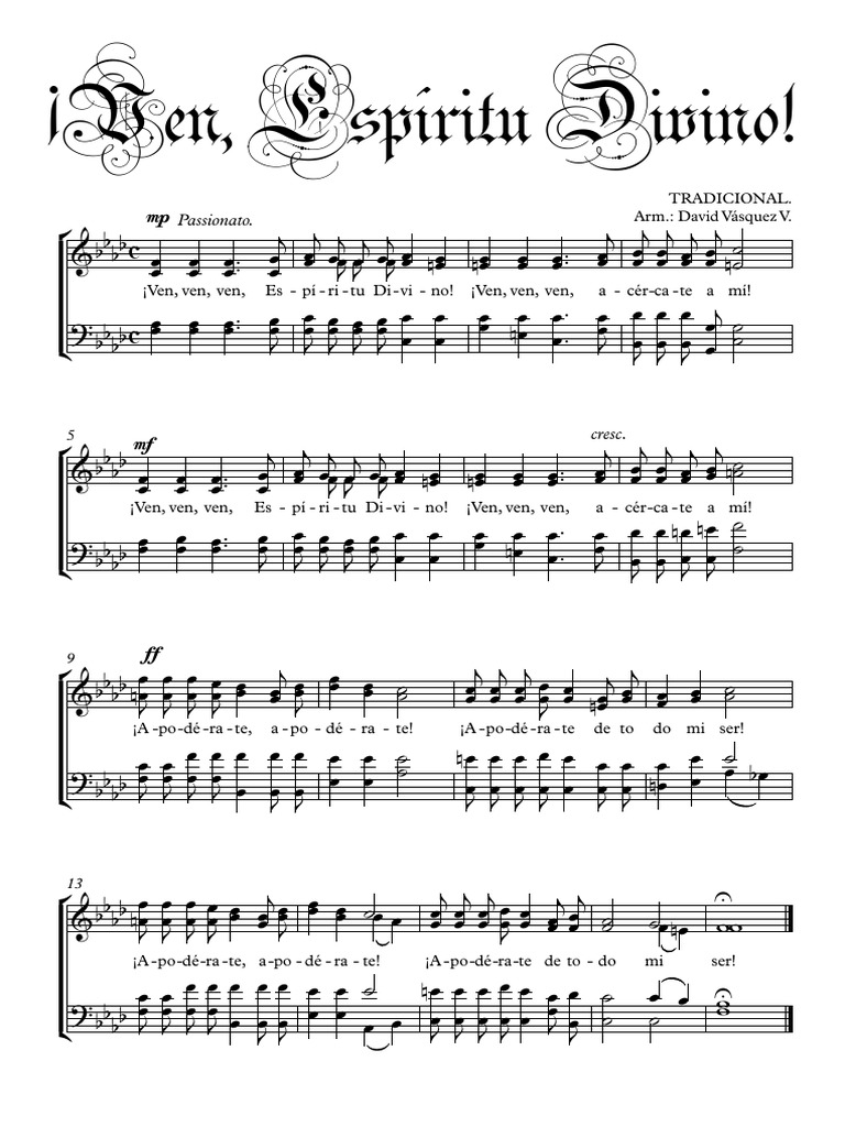 ¡Ven, Espíritu Divino! | PDF | Alphabet latin