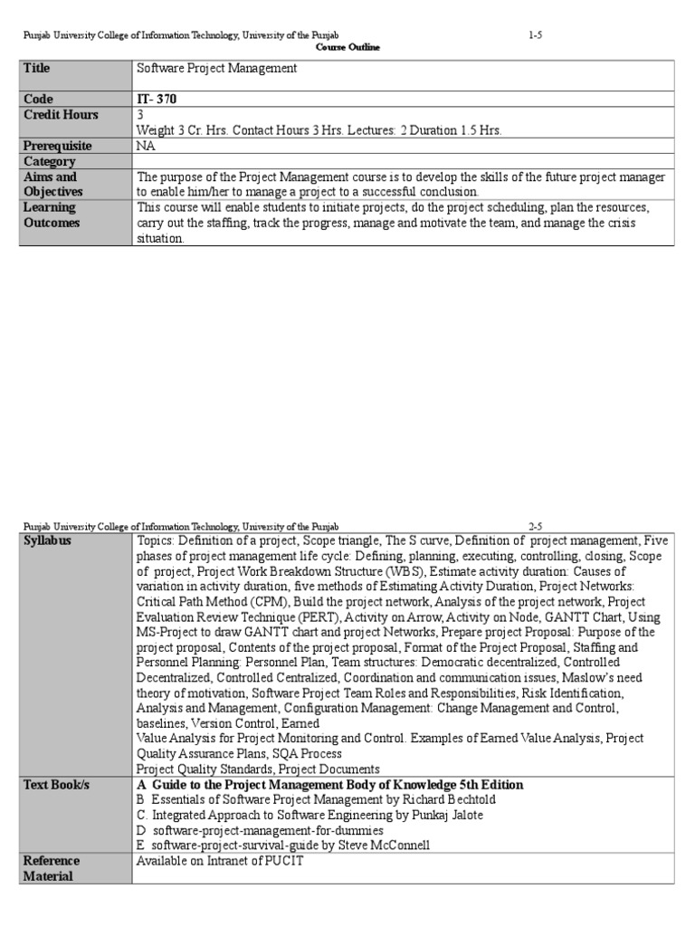 SPM Course | PDF | Project Management | Business
