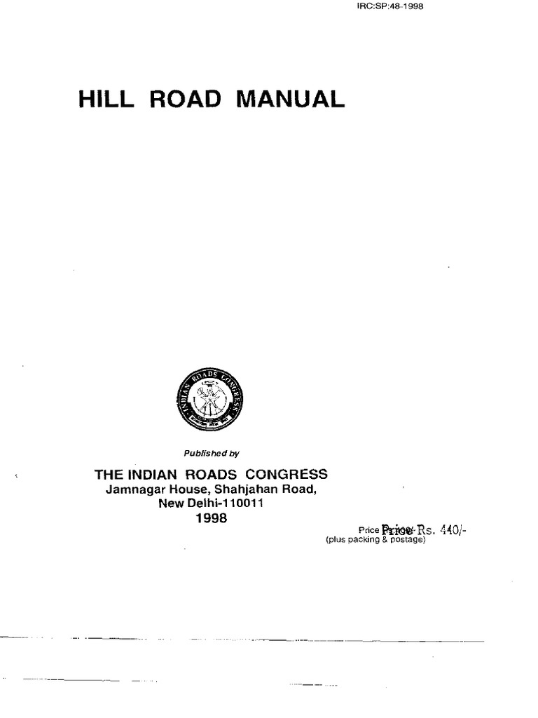 IRC SP 48.1998 Hill Road Manual PDF | PDF | Cliff | Road