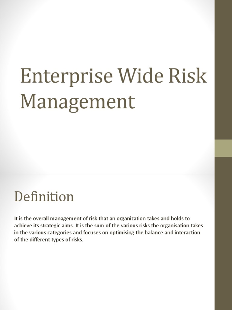 Enterprise Wide Risk Management | PDF | Risk Management | Risk
