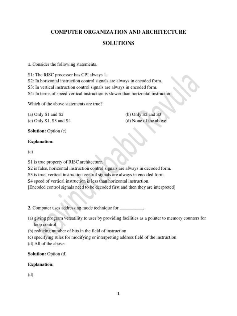 Solutions To Set 7 | PDF | Cpu Cache | Central Processing Unit