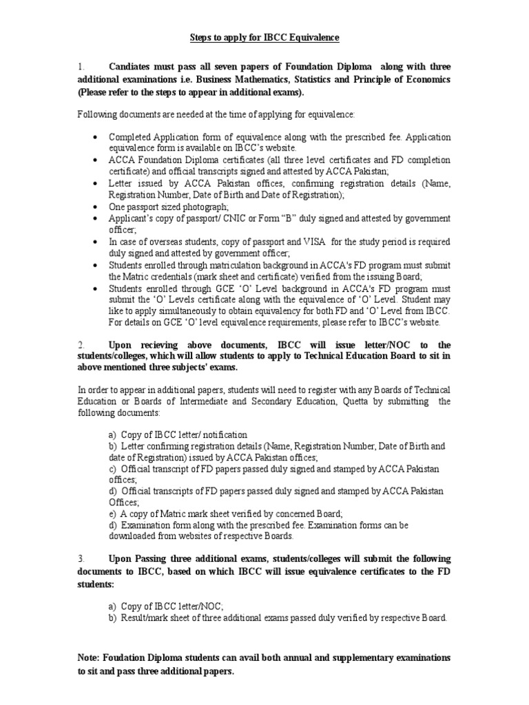 IBCC Equivalence | PDF | Vocational Education | Educational Assessment ...