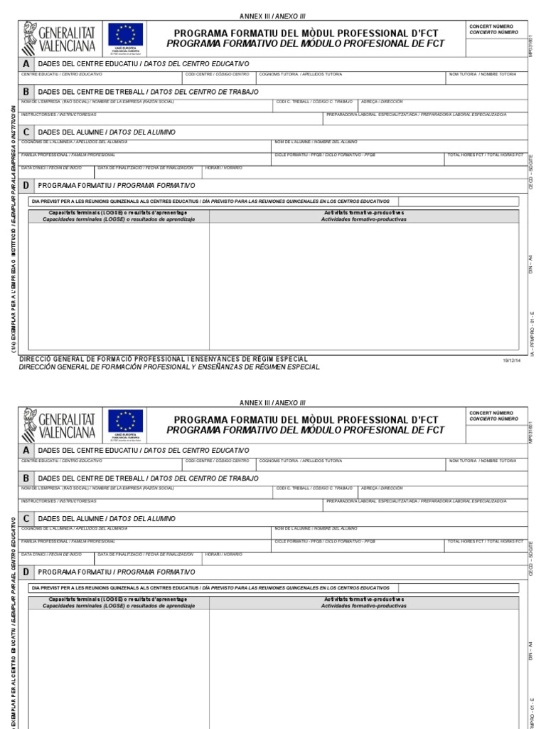 Programa Formativo Módulo FCT | PDF | Desarrollo profesional | Modificación de comportamiento