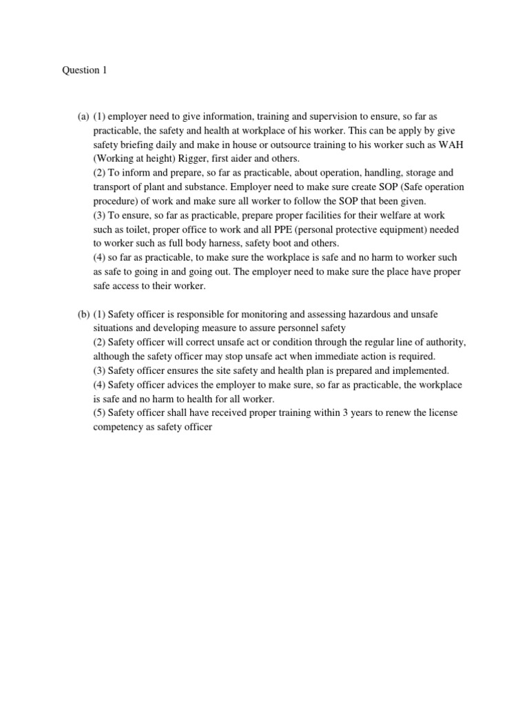 Answer Post Module Assignment (PMA) OSHA | PDF | Safety | Occupational ...