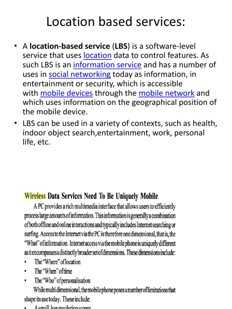 Location Based Services | PDF | Location Based Service | Communication