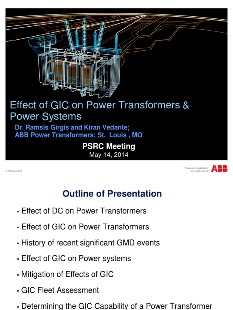 GIC Presentation at PSRC 05 14 2014 | PDF | Transformer | Electric Power Transmission