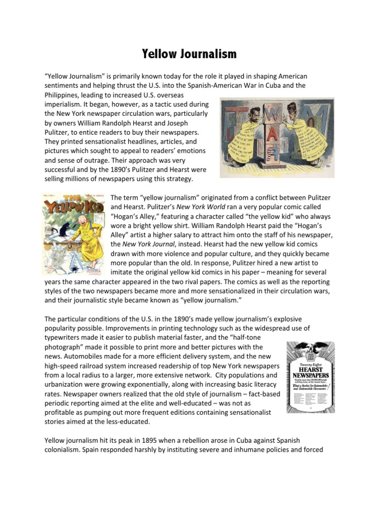 Yellow Journalism Activity | Download Free PDF | Journalism | News Media